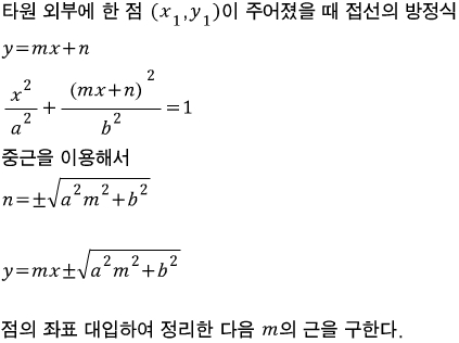 도형 밖의 한 점이 주어졌을 때 접선의 방정식-특수한 경우 : 네이버 블로그