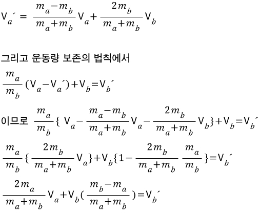 운동량, 운동에너지 보존 시 나중속도 공식 유도 : 네이버 블로그