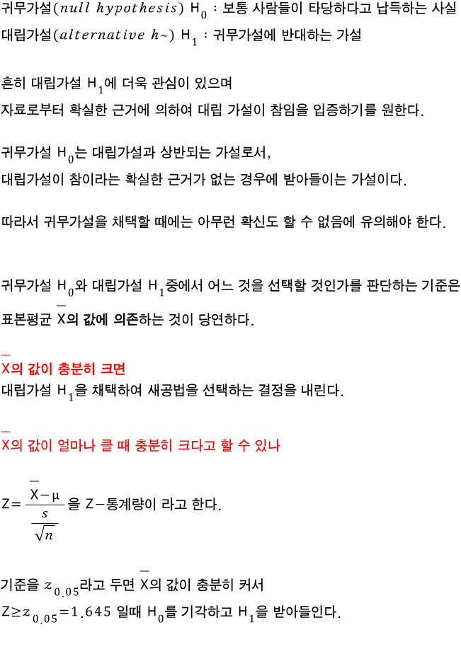 귀무가설, 대립가설 : 네이버 블로그