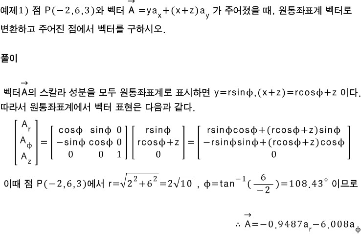 전자 기학 1. 원통 좌표계 (Cylindrical Coordinate Systems) : 네이버 블로그