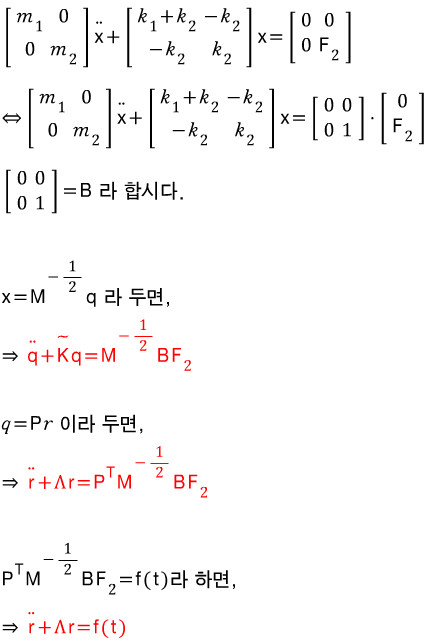 [기계 진동] 38. 2자유도 비감쇠 모델에서의 조화가진(1), Harmonic Excitation of 2DOF ...