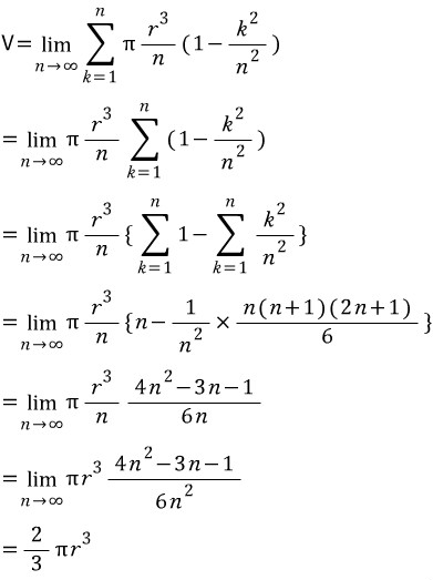 구의 부피-구분구적법 : 네이버 블로그